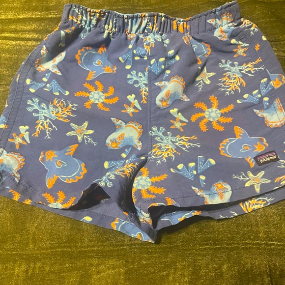 Patagonia | Bottoms | Patagonia Baby Baggies Blue And Orange Fish Print ...
